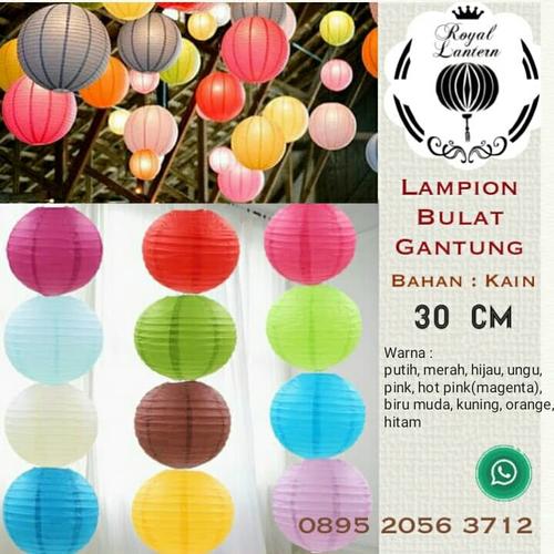 Jual Fabric hanging lantern/ lampion gantung kain 30cm - Putih ...