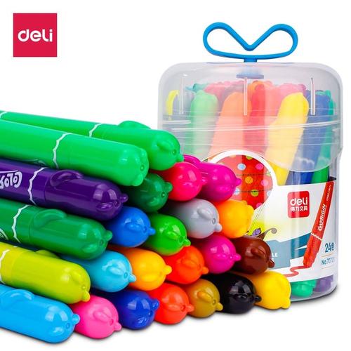 Jual Deli spidol warna dengan batang pena yang tebal 24 warna 70729 ...