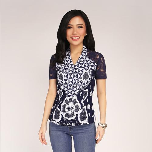 Jual Batik Kultur Tops - HVT - Truntum Blooming Flowers Leaves in Dark ...