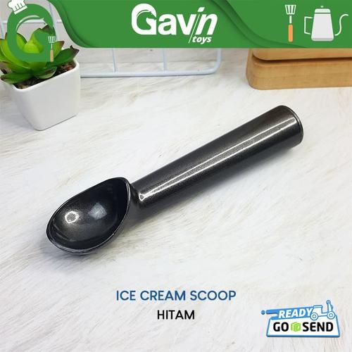 Jual Sendok Es krim 18cm Hitam Stainless Alumunium Scoop Ice Cream ...