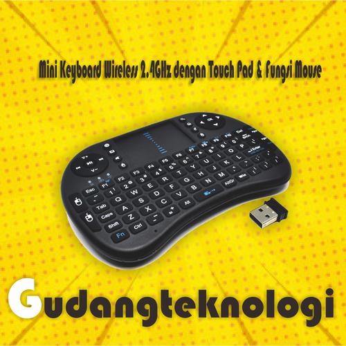 Jual Mini Keyboard Wireless 2.4GHz Fungsi Touchpad dan Mouse BLACK ...