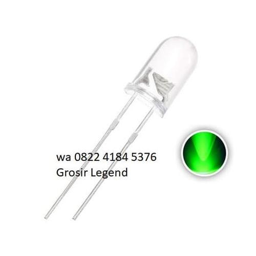 Jual Lampu led diode led bulat putih transparan 5 mm nyala hijau - Kab ...