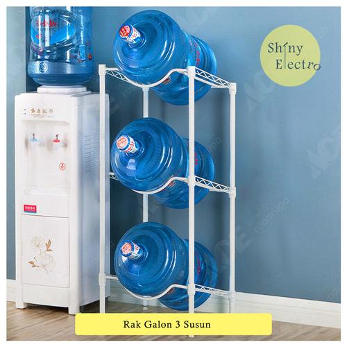Jual Rak Galon 3 Susun Penyimpanan Air MIneral Aqua Stainless Steel ...