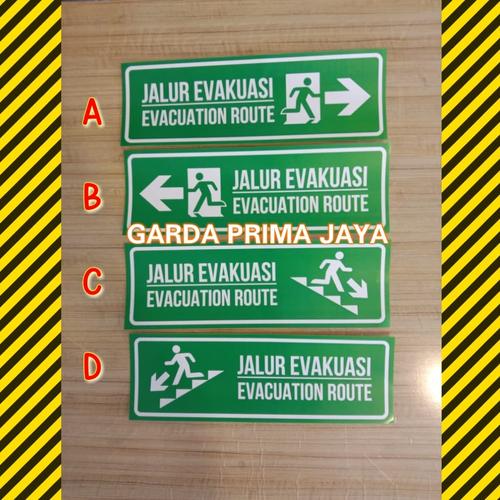 Jual SIGN PLAT K3 RAMBU SAFETY JALUR EVAKUASI 10X30CM. HARGA SATUAN ...