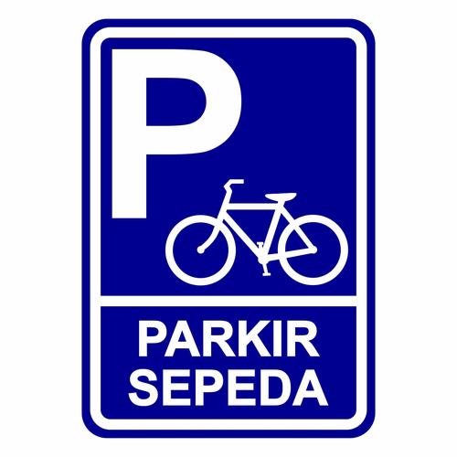 Promo Rambu Parkir Sepeda 35cm x 50cm Parkir Sepeda Plat Alumunium ...
