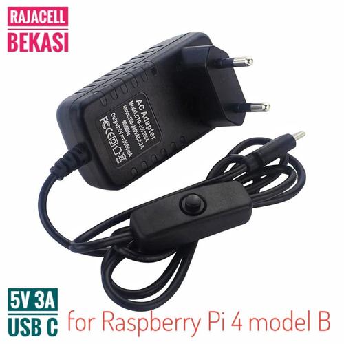 Jual Adaptor Power Supply 5V 3A USB Type C for Raspberry Pi 4 model B ...