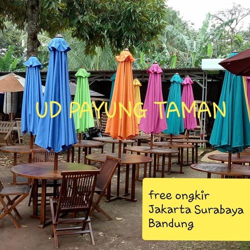 Jual Meja payung taman kafe jati outdoor - Putih - Kab. Jepara - meja ...