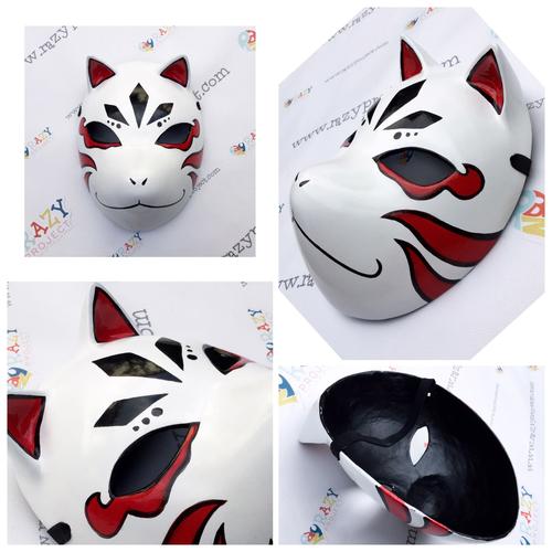 Jual Mask Topeng Kayu Cosplay Anime Kitsune Anbu Kakashi Hatake Naruto ...