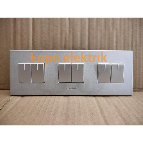 Jual Panasonic Triple Saklar Seri Style Silver 3 Gang Tanam Minimalis ...