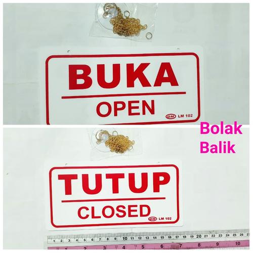 Jual KECIL tulisan BUKA TUTUP | OPEN CLOSE signboard plat tanda sign ...