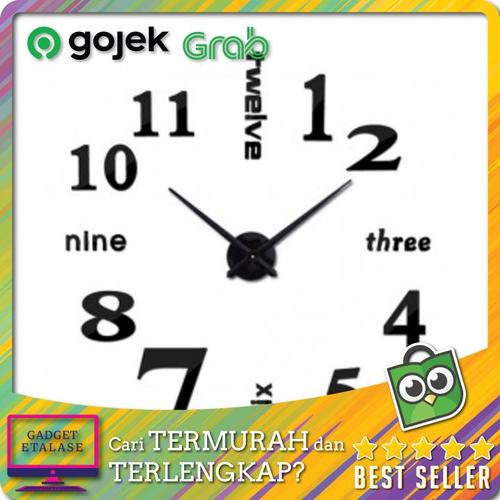 Jual Jam Dinding DIY Giant Wall Clock 50-60cm Model English Word ...