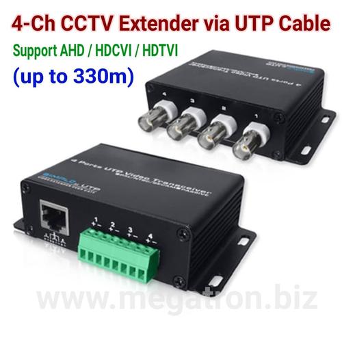 Jual 4 ch CCTV Extender over UTP cable up to 330m (AHD/CVI/TVI 1080p ...