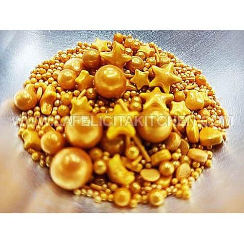 Jual 10G SPRINKLE GOLD MUTIARA BINTANG PEARL SUGAR KUE DEKORASI HIASAN ...