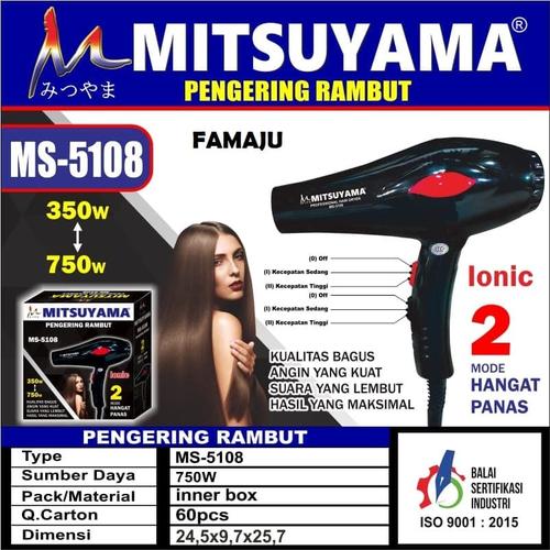 Jual Hairdryer BESAR Hair Dryer Mitsuyama Pengering Rambut ms-5108 - FD ...