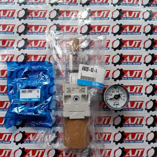 Jual Filter Regulator AW20-02-A SMC Komplit Bracket+Pressure - Kab ...