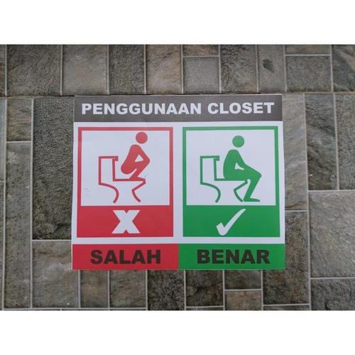 Promo Stiker Cara Posisi Duduk Closet Benar Penggunaan Toilet Kantor ...
