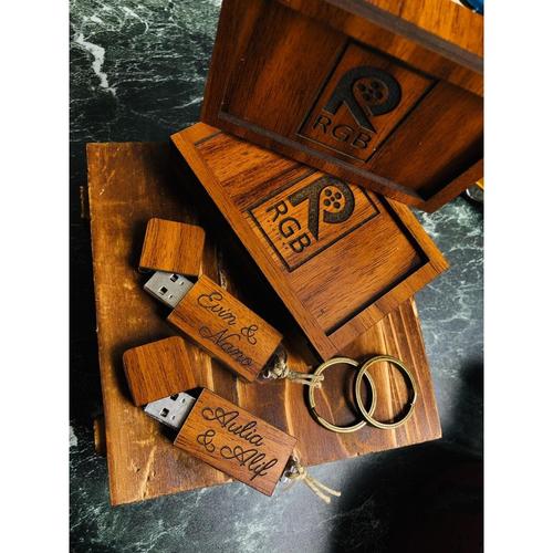 Jual Flashdisk Kayu 16GB ORIGINAL + Kotak kayu Model Buka Tutup Custom ...