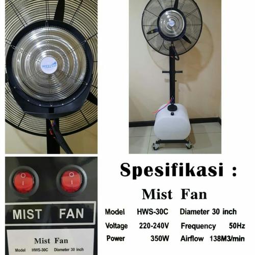 Jual MISTY STAND FAN MIST FAN KIPAS ANGIN AIR EMBUN 30 IN-INCH AIR CAP ...