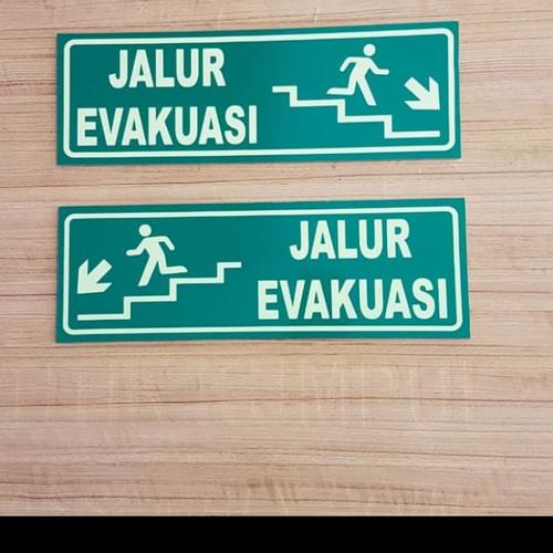 Jual SIGN STICKER RAMBU K3 JALUR EVAKUASI TANGGA KANAN ATAU KIRI UK ...