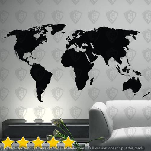 Jual Siladamas Wall Cutting Sticker World Map Peta Dunia Stiker dinding ...