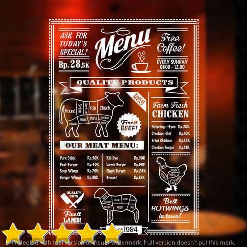 Jual Siladamas stiker dinding tembok Custom Menu Kaca dinding tembok ...