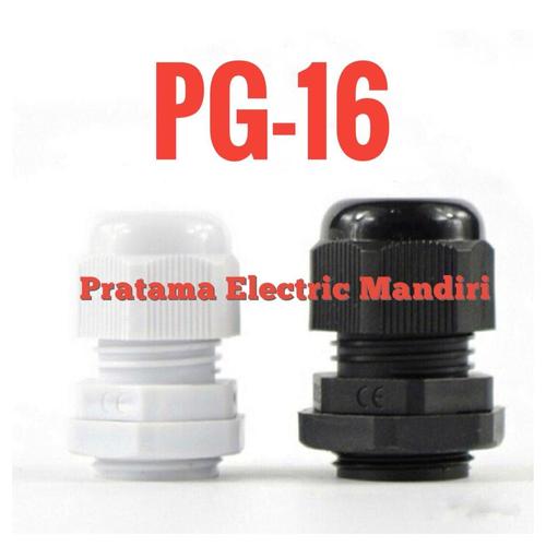 Jual CABLE GLAND NYLON PG-16 PG16 PG 16 HITAM & PUTIH (Size : 10 x 14mm ...