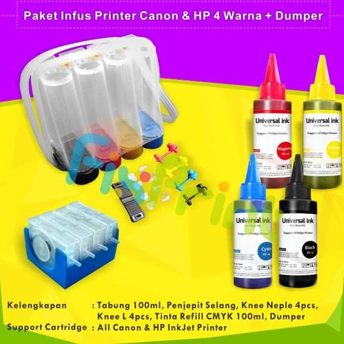 Jual Paket Tinta Dye Base 100ml - Tabung Infus - Dumper Printer Canon - Jakarta Barat - Pawiet ...
