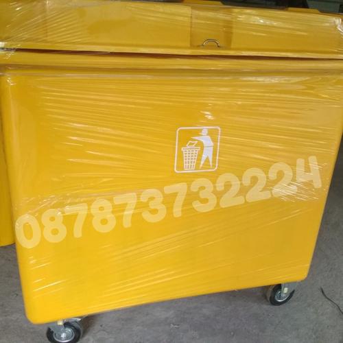 Jual tong sampah fiberglass besar mini kontainer vol 660L - Merah ...