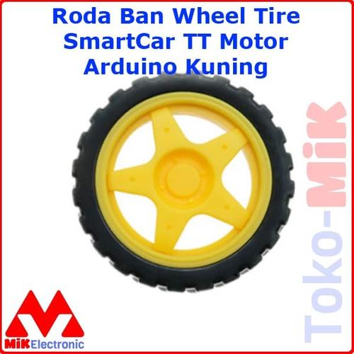 Jual RODA BAN WHEEL SMART CAR SMARTCAR TT MOTOR ARDUINO 66MM KUNING ...