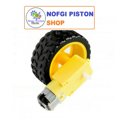 Jual Motor DC Gearbox + Roda Kuning 1:48 Gear Ratio for Robot - Kab ...
