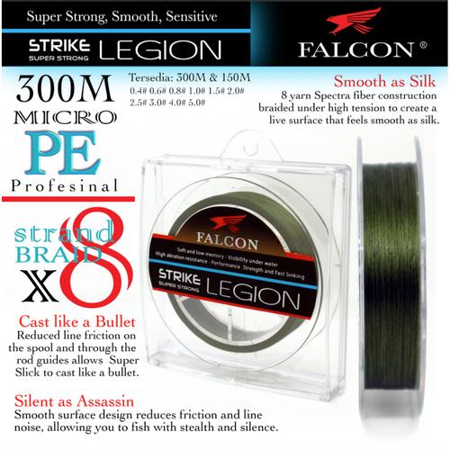 Jual Senar PE X8 Falcon LEGION 300M MICRO PE - PE 3.0 - Kota Medan ...