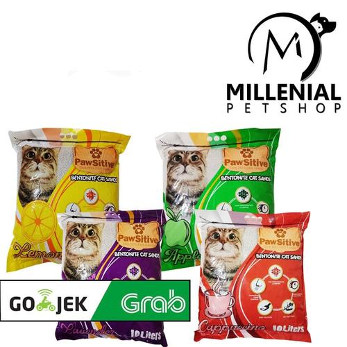 Jual Pasir Kucing Pawsitive clumping 10 litr Gumpal wangi 10ltr catsand ...