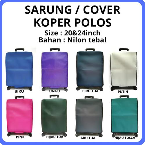 Jual Cover pelindung pembungkus koper bahan nilon size 20 inci - biru ...