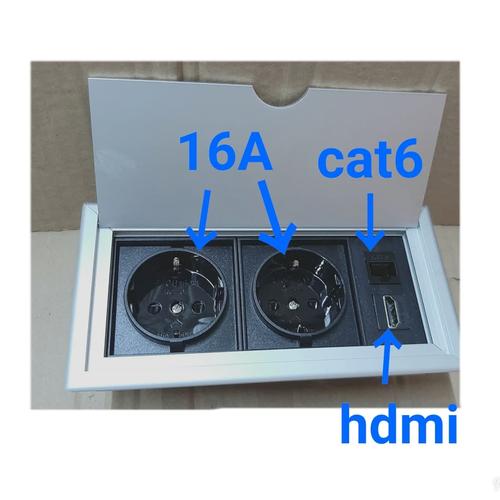 Jual stop kontak meja hdmi lan cat6 stop kontak 2 power 16A - Jakarta ...