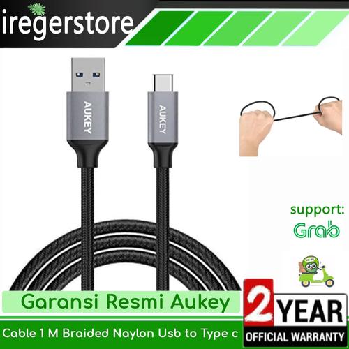 Jual Aukey Cable Charger Braided USB A to USB type C Kabel Data HP tipe ...