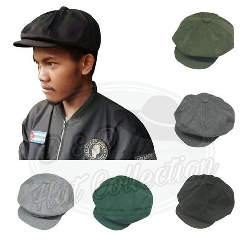 Jual Topi Newsboy Pria Bahan Kaos Topi Pet Apollo - Coklat - Kab ...