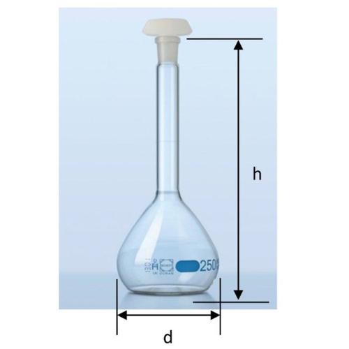 Jual VOLUMETRIC FLASK 1mL. Class A. Plastic Stopper. Blue Graduation ...