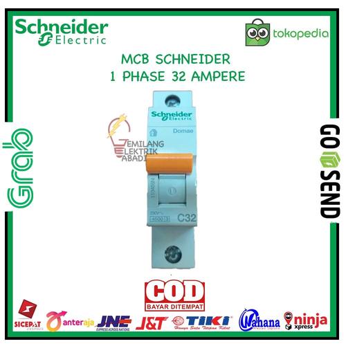 Jual MCB SCHNEIDER 1 PHASE 1P 1 P 32 A 32A 32 AMPERE DOMAE SNI ORIGINAL - Jakarta Pusat ...