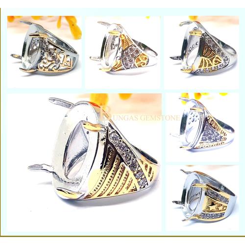 Jual Emban Ring Cincin Super Rodium MODEL RANDOM Batu Akik 18x14mm ...