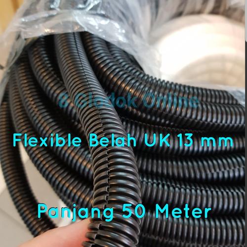 Jual Flexible Belah 13mm / Flexible Conduit Belah PVC 13mm Warna Hitam ...