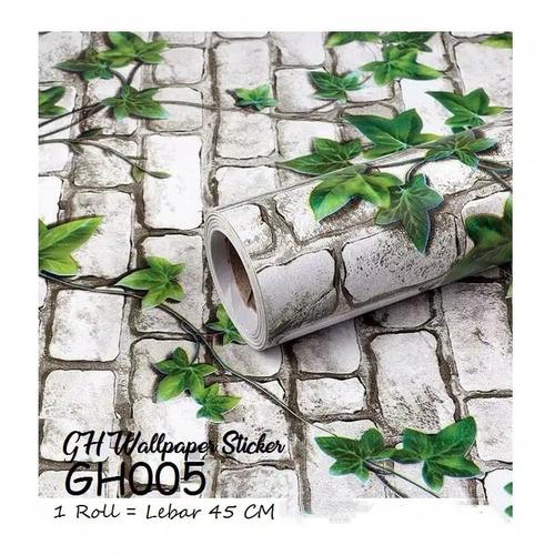 Jual WALLPAPER STICKER BATA DAUN RAMBAT / WALLPAPER DINDING - Jakarta ...