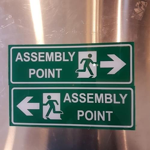Jual AKRILIK / ACRYLIC sign ASSEMBLY POINT 30X10CM GLOW IN THE DARK ...