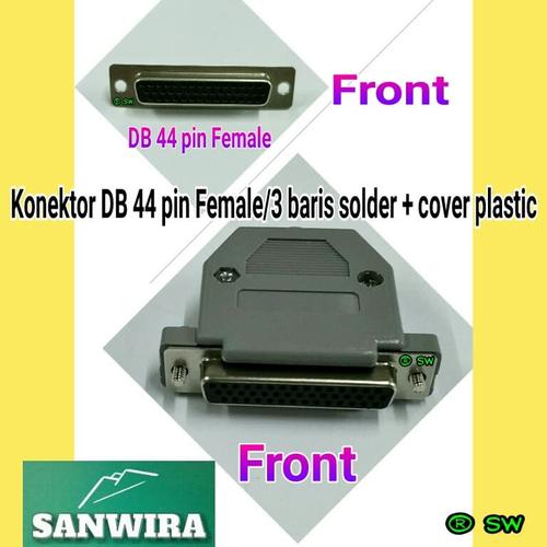 Jual Konektor DB 44 pin Female/3 baris solder + cover plastic - Jakarta ...