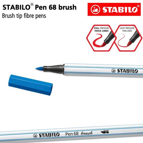 Jual STABILO Pen 68 Brush Dark Blue / Biru / Premium Marker Kuas ...