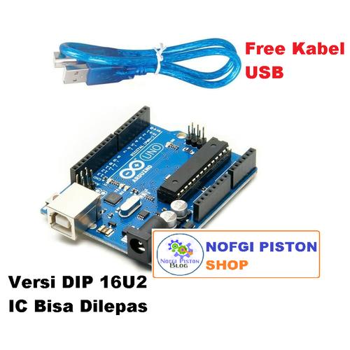 Jual Arduino UNO R3 DIP 16U2 IC Bisa Dilepas Plus Kabel USB Clone Grade ...