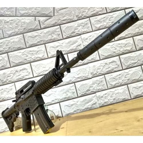 Jual Mainan senapan handgun Spring M4-1 + peredam d cobra Sniper ...