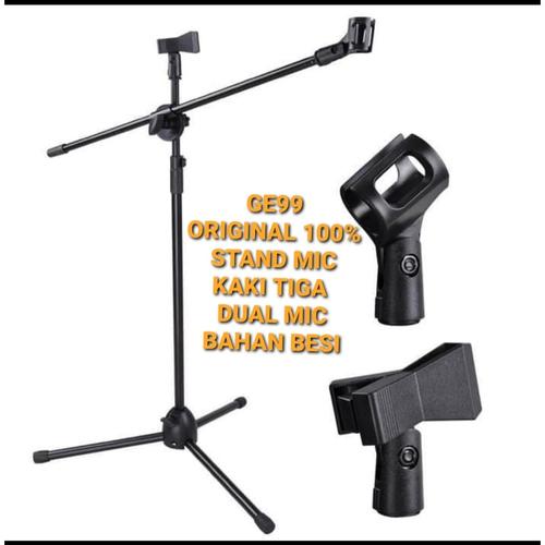 Jual ORIGINAL stand mic besi tiang mik kaki tiga tripod stand holder ...