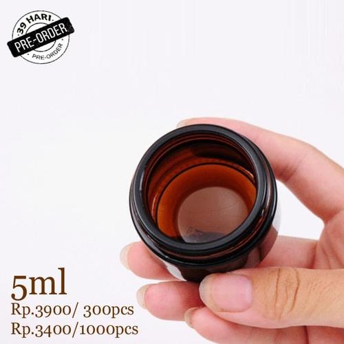 Jual POT CREAM 5gram 5ml Pot Krim Jar Glass POT KOSMETIK KACA AMBER ...