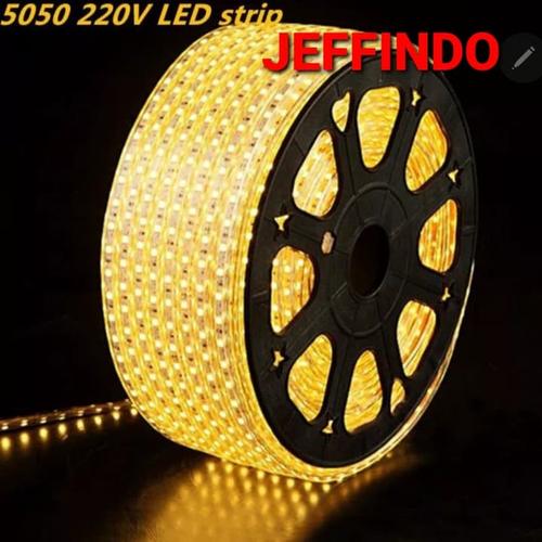 Jual Led Strip Selang 5050 SMD 220V 100M/100 M/100 Meter Kuning/Warm ...