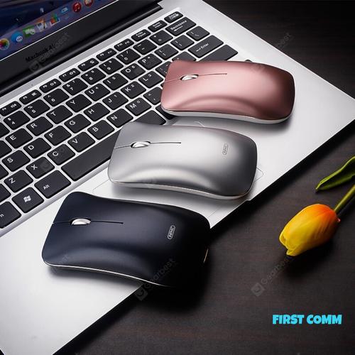 Jual NEW Silent Mouse Wireless Rechargeable Cool & Smooth Stylish - Abu ...